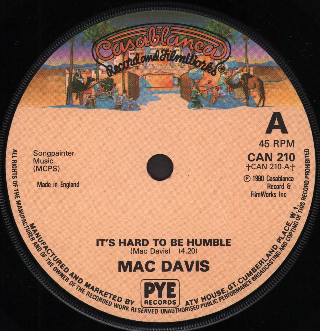 Mac Davis - It's Hard To Be Humble - 7 Inch – Vinyl Tap