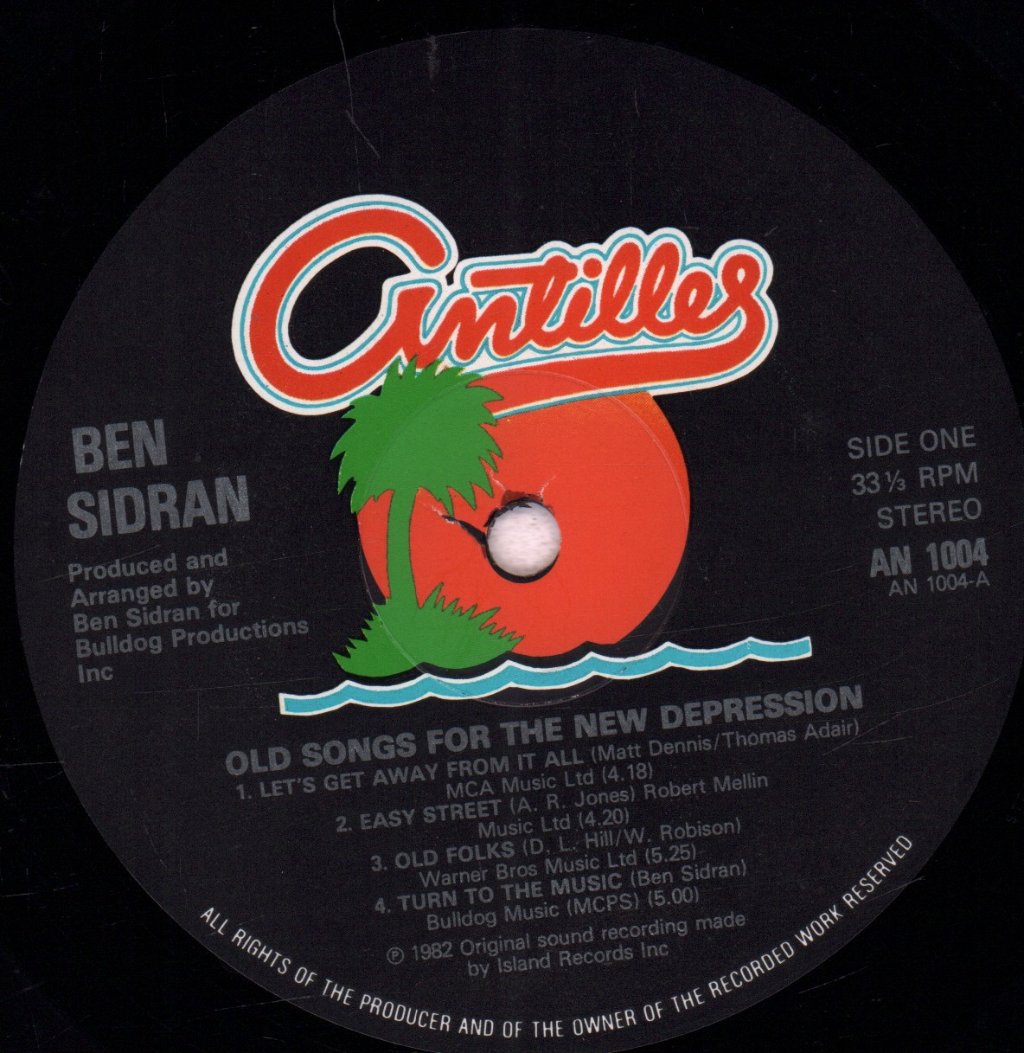 Ben Sidran - Old Songs For The New Depression - Lp – Vinyl Tap