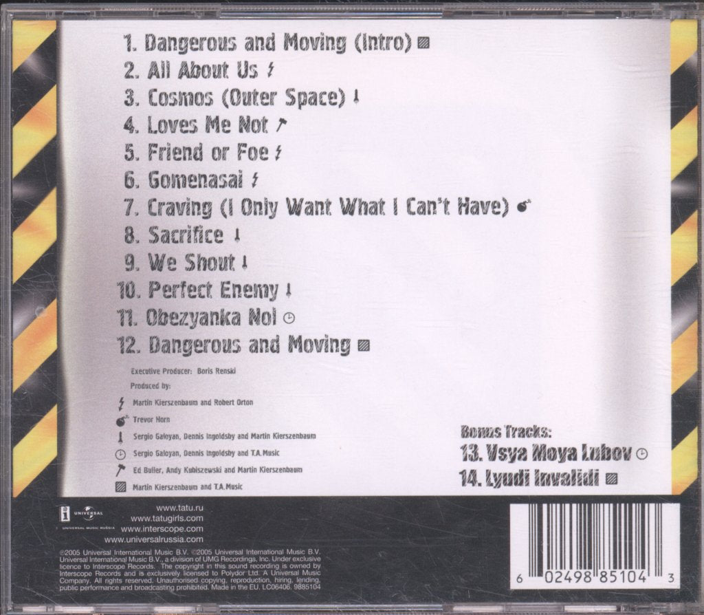 T.a.t.u. - Dangerous And Moving - Cd – Vinyl Tap