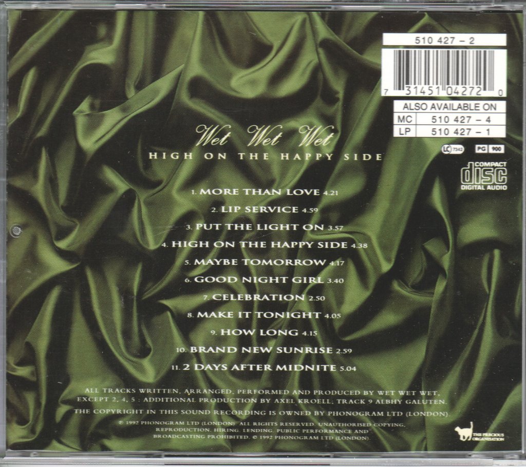 Wet Wet Wet - High On The Happy Side - Cd – Vinyl Tap