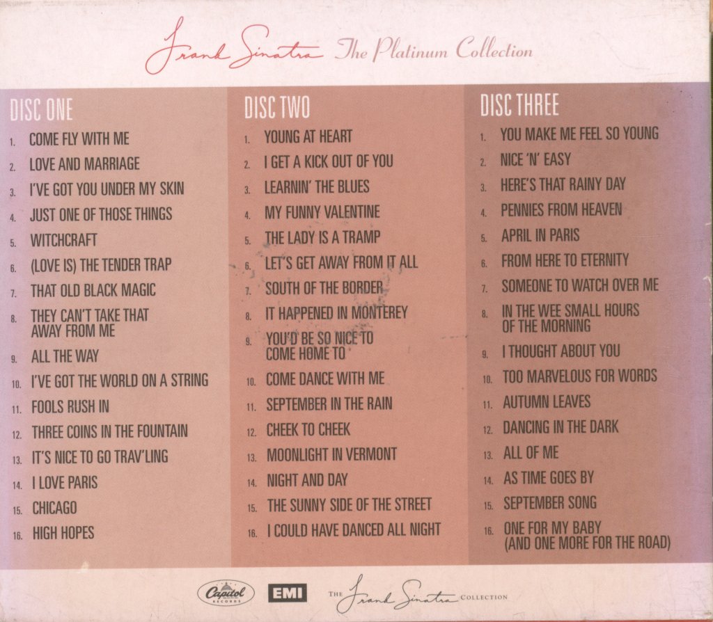 Frank Sinatra - Platinum Collection - Triple Cd – Vinyl Tap