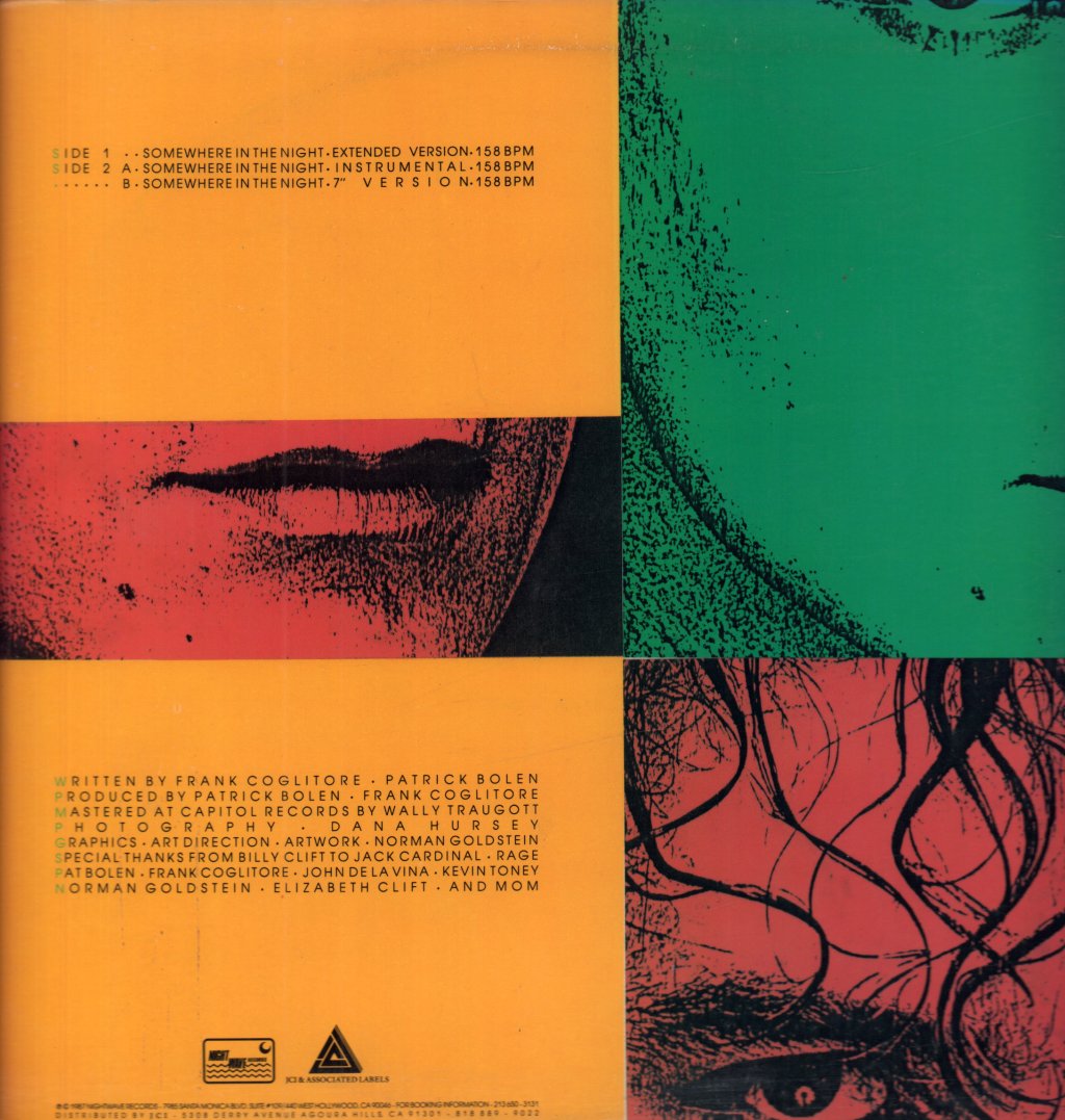 Billy Clift - Somewhere In The Night - 12 Inch – Vinyl Tap