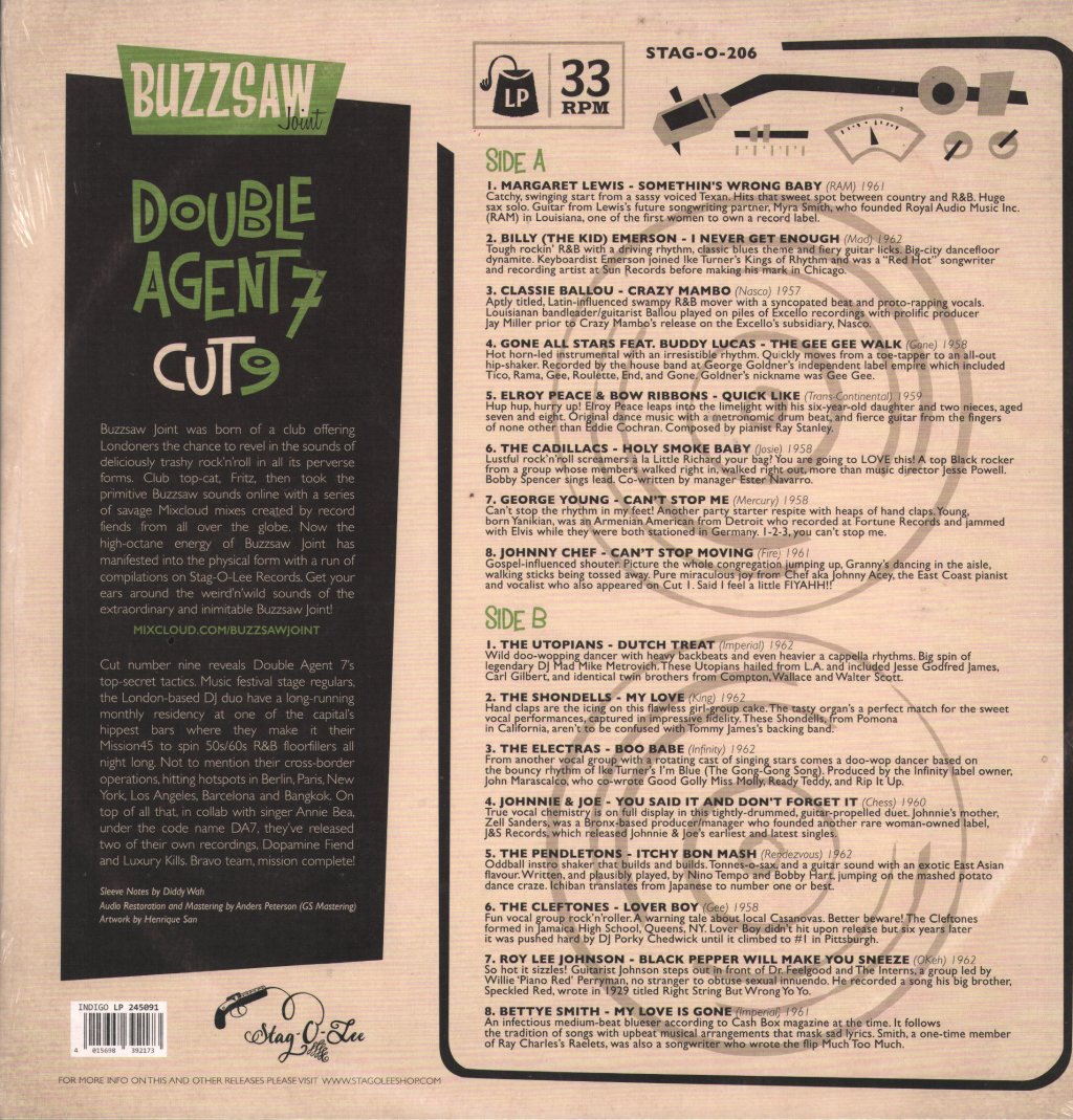 Various Artists - Buzzsaw Joint Cut 9: Double Agent 7 - Lp – Vinyl Tap