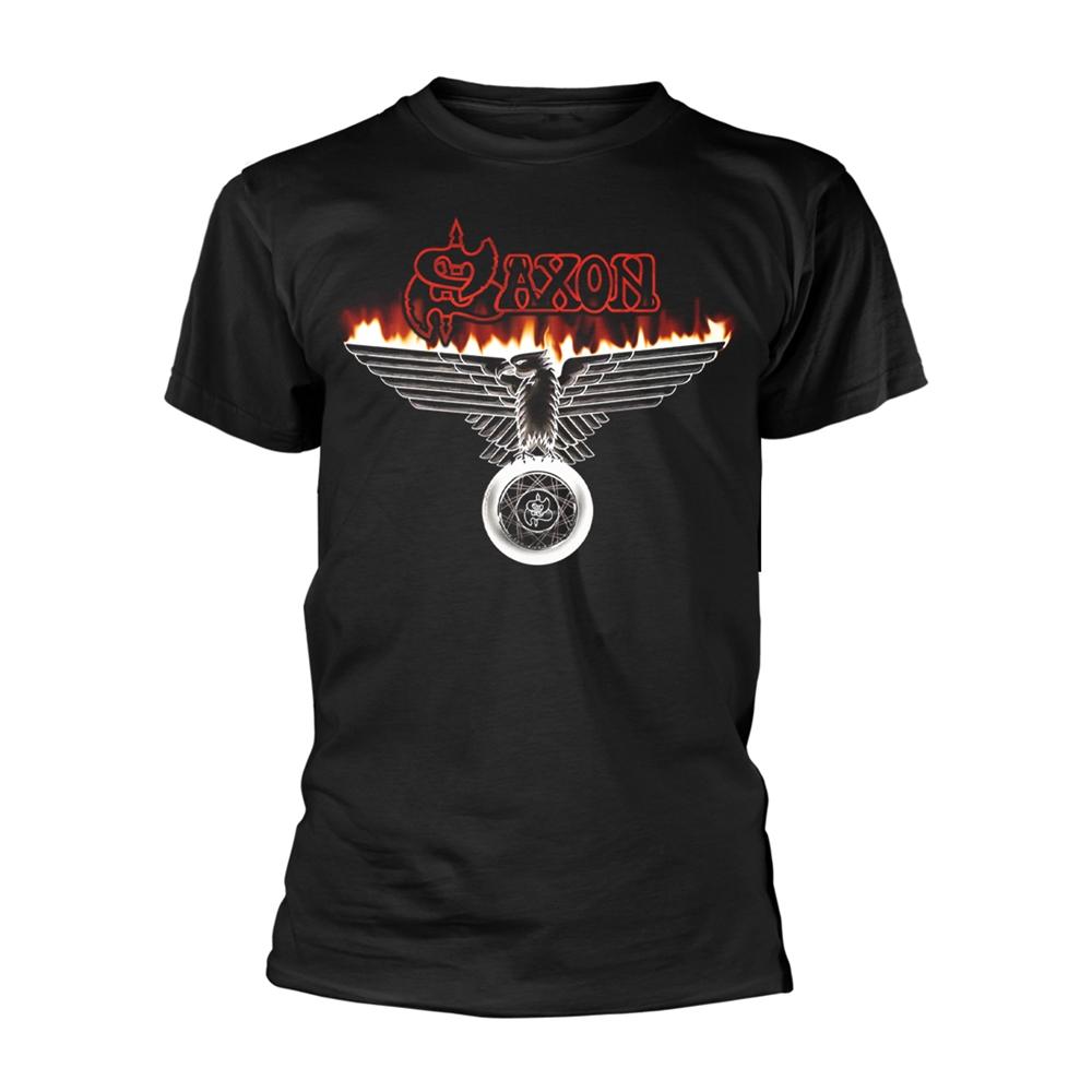 Saxon - Saxon T Shirt Wheels of Steel Eagle Band Logo New Official Men ...