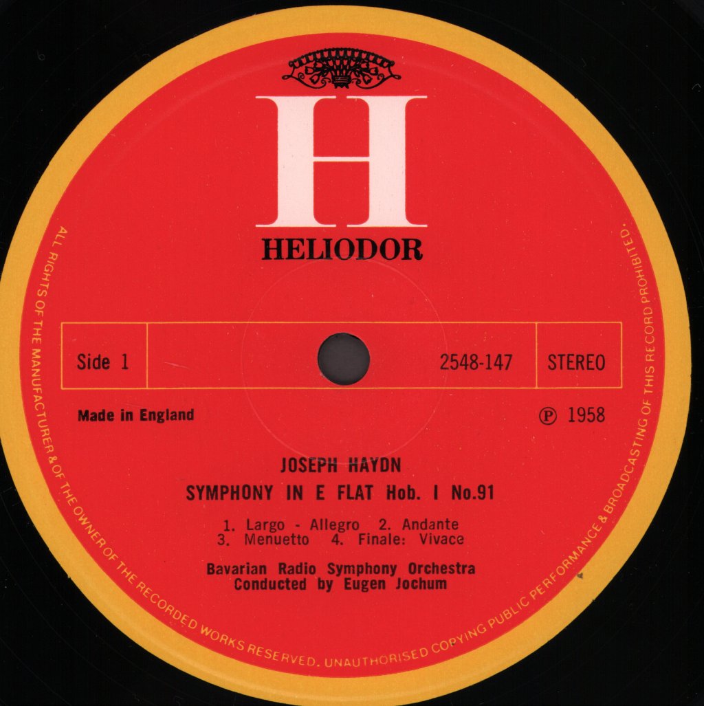 Eugen Jochum / Bavarian Radio Symphony Orchestra - Joseph Haydn - Symp ...