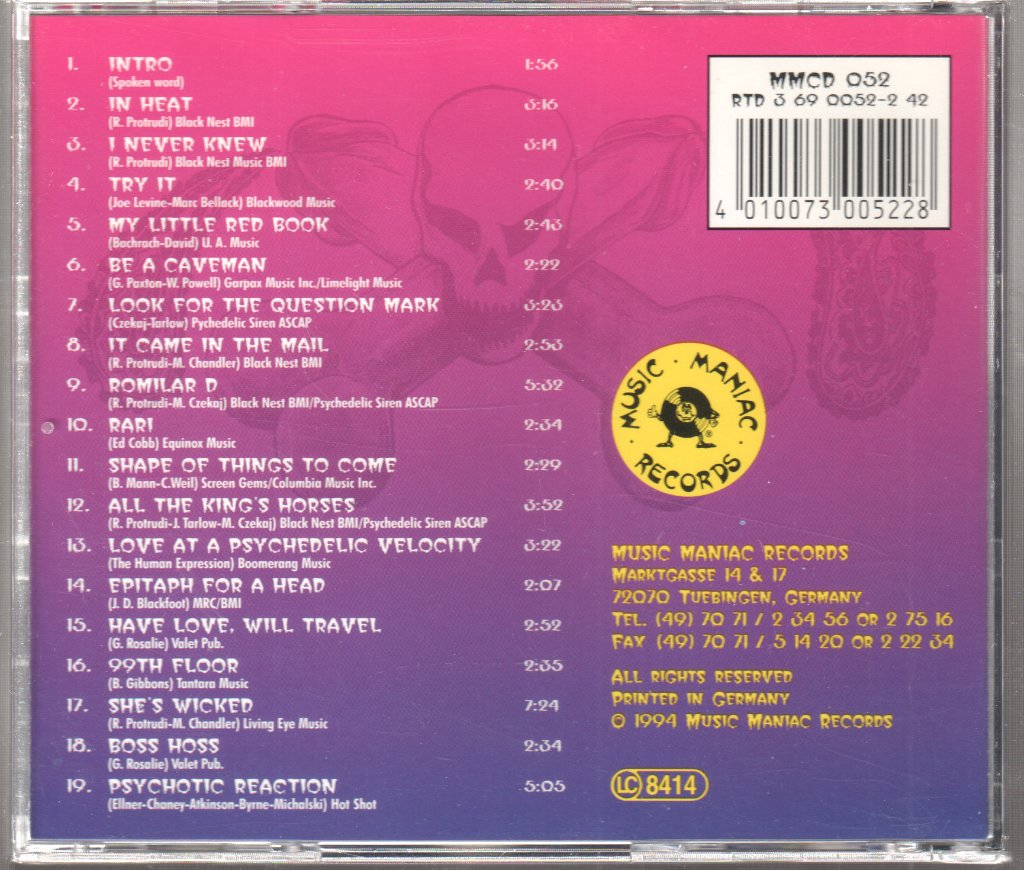 Fuzztones - Lysergic Ejaculations (Live In Europe 1991) - Cd – Vinyl Tap