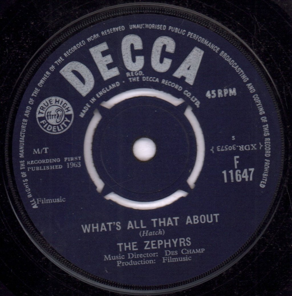Zephyrs (60'S Group) - What's All That About - 7 Inch – Vinyl Tap