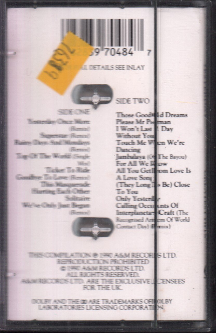 Carpenters - Only Yesterday - Richard & Karen Carpenter's Greatest Hit ...