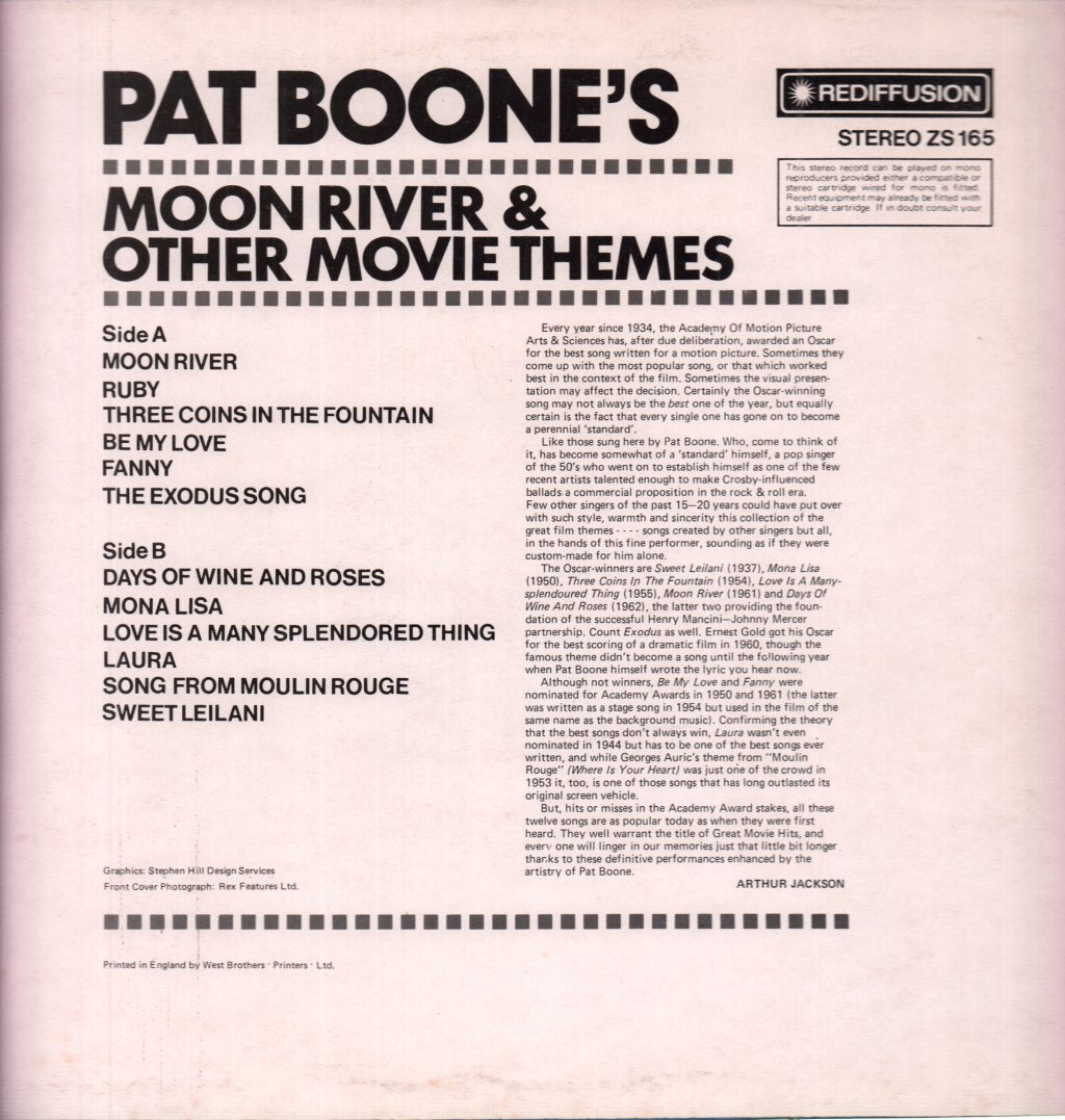 Pat Boone - Moon River And Other Great Movie Themes - Lp – Vinyl Tap