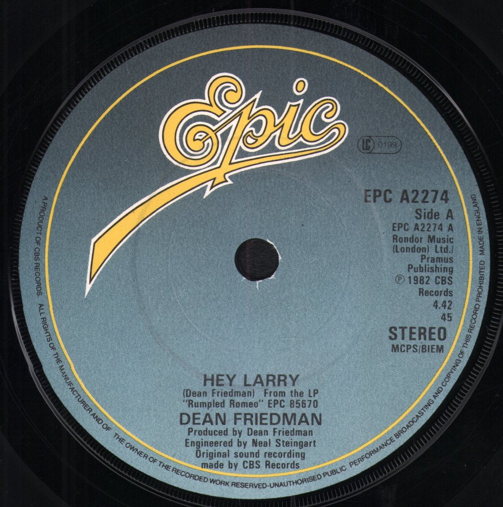 Dean Friedman - Hey Larry - 7 Inch – Vinyl Tap