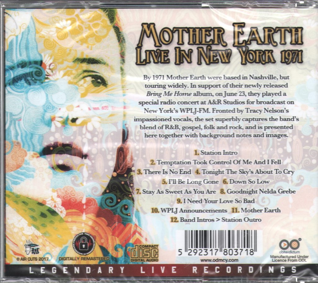 Mother Earth - Live In New York 1971 - Cd – Vinyl Tap