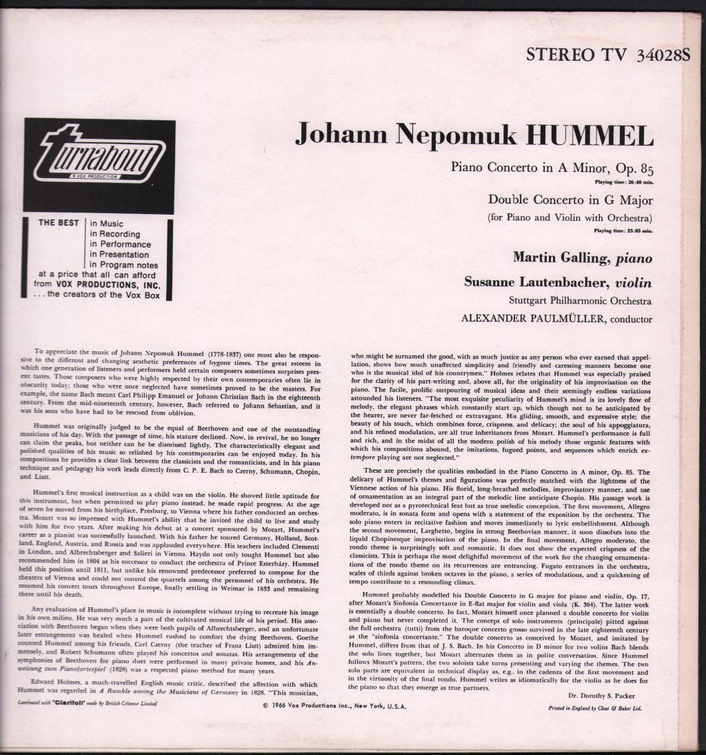 Martin Galling / Susanne Lautenbacher - Hummel - Piano Concerto In A M ...