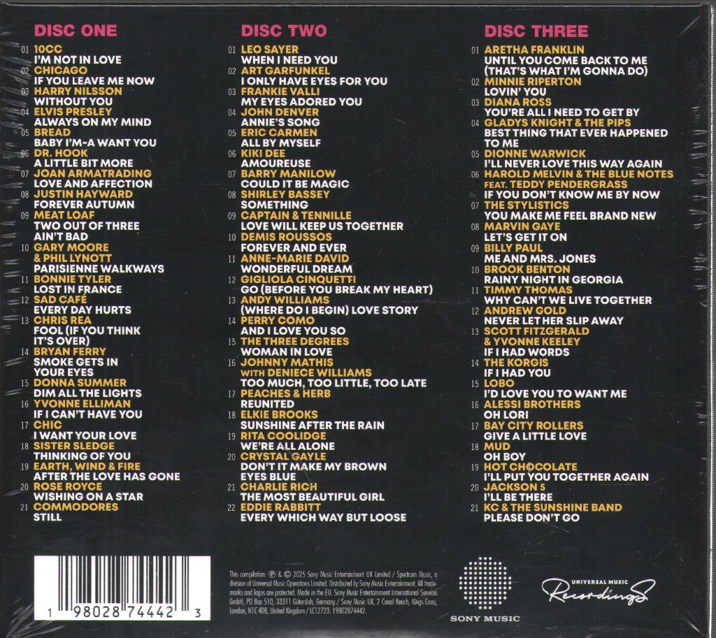 Various Artists - 70s Love Album - Triple Cd – Vinyl Tap