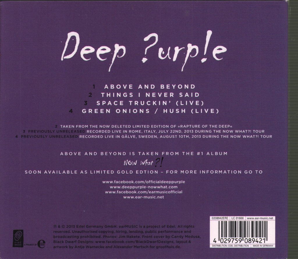 Deep Purple - Above And Beyond - Cd – Vinyl Tap