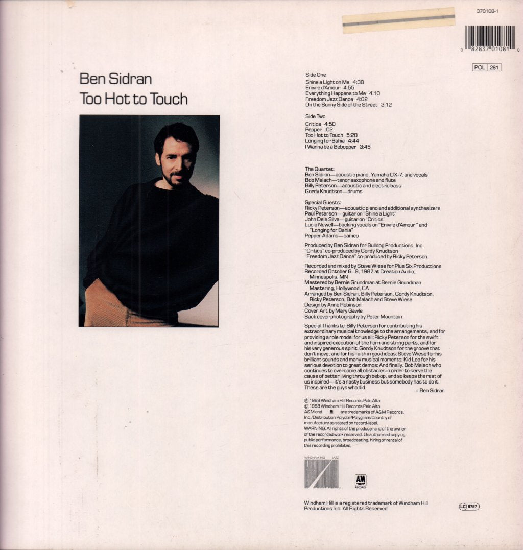Ben Sidran - Too Hot To Touch - Lp – Vinyl Tap