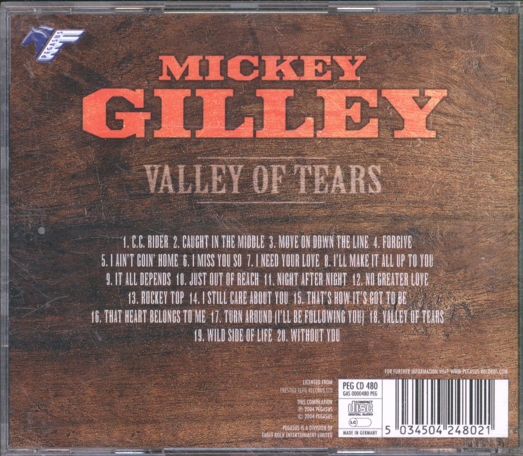 Mickey Gilley - Valley Of Tears - Cd – Vinyl Tap