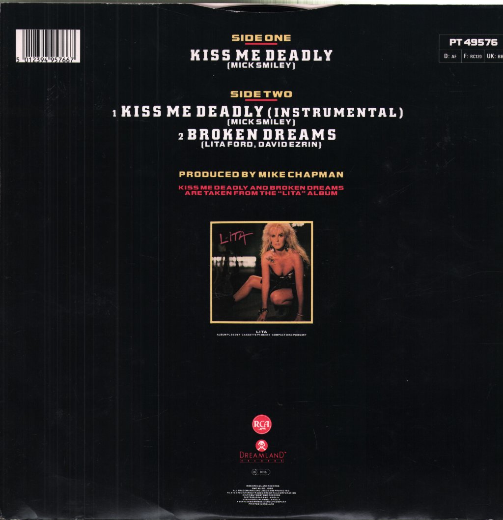 Lita Ford - Kiss Me Deadly - 12 Inch – Vinyl Tap