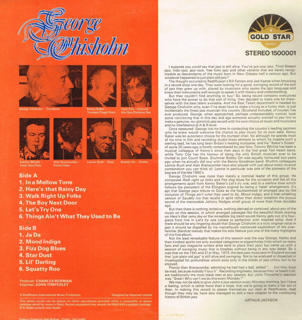 George Chisholm - George Chisholm - Lp – Vinyl Tap