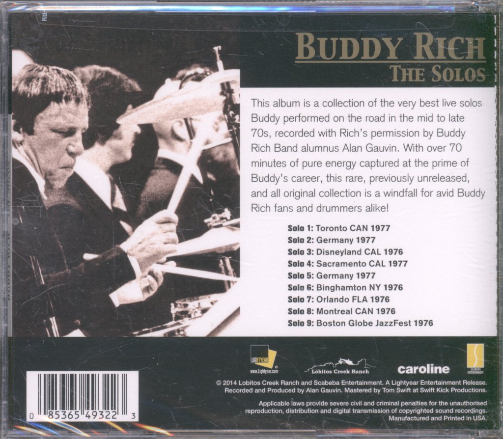 Buddy Rich - Solos - Cd – Vinyl Tap
